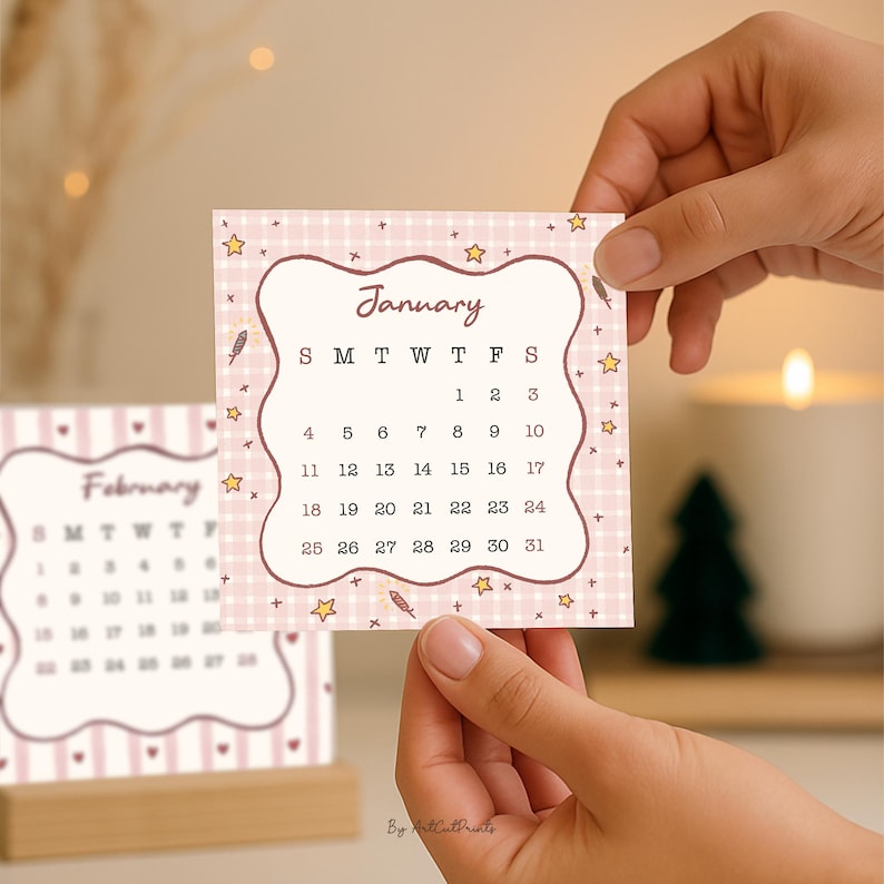 2026 Mini Calendar Printable, Desk Decor (PDF & JPEG) - Etsy