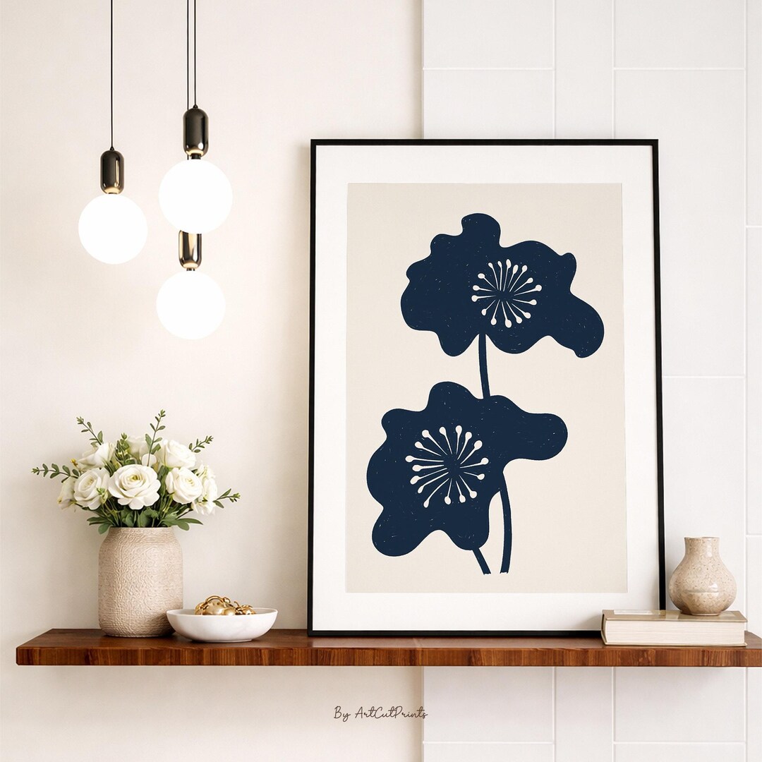 Abstract Floral Printable Wall Art Botanical Decor Modern Home Minimal ...