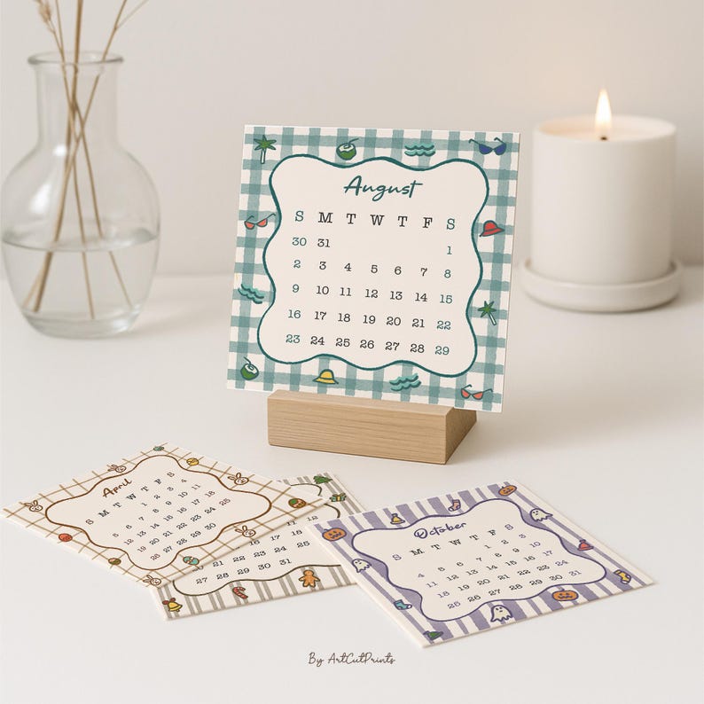 2026 Mini Calendar Printable, Desk Decor (PDF & JPEG) - Etsy