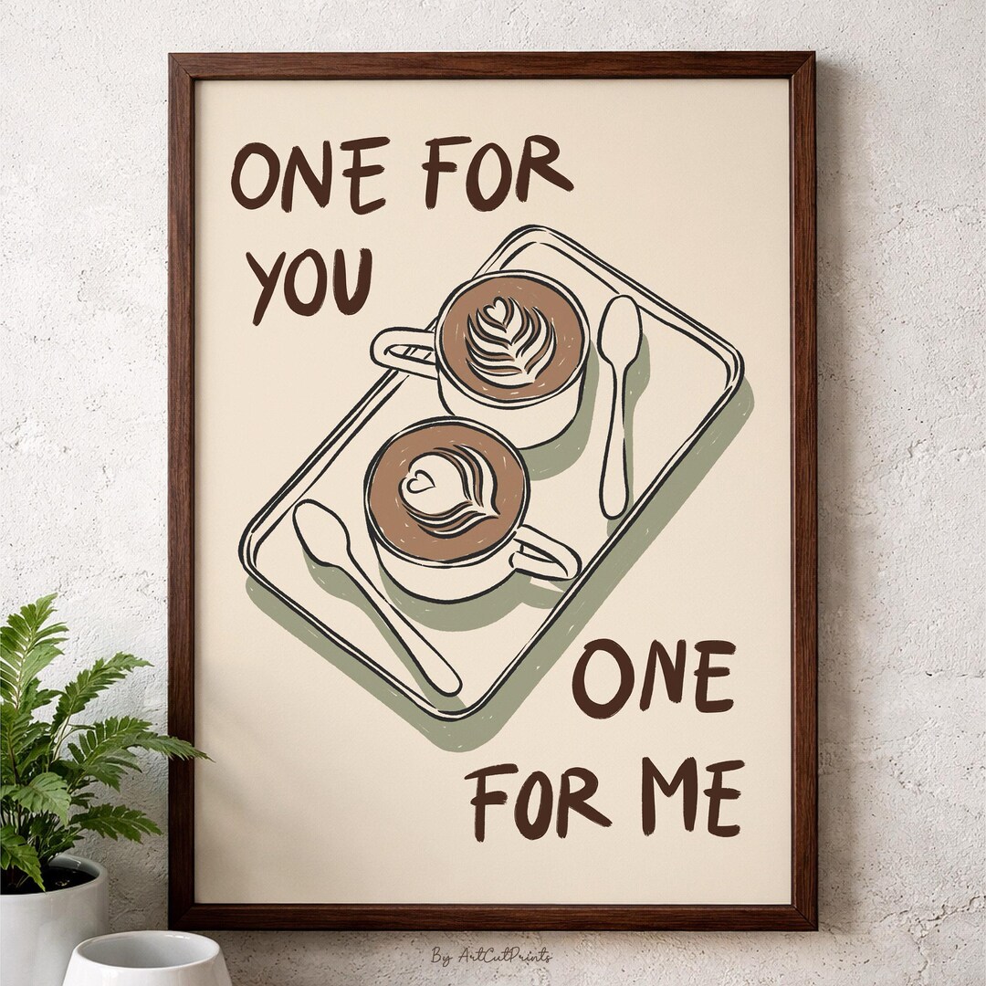 Kitchen Cafe Coffee Corner Printable Quote Wall Art Cozy Illustrated ...