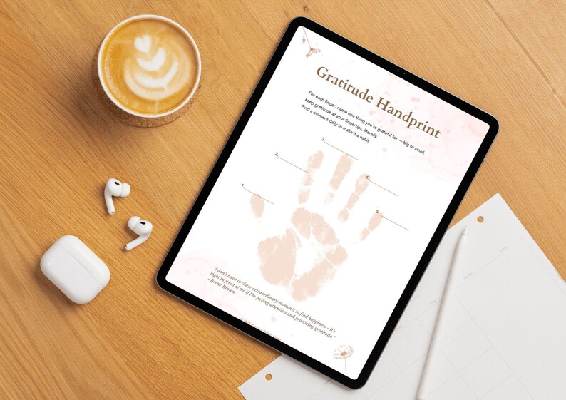 Gratitude Handprint. Printable PDF Self-reflection Worksheet ...