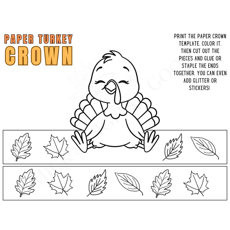 Paper Turkey Crown Craft | Thanksgiving Activity for Kids | Printable ...