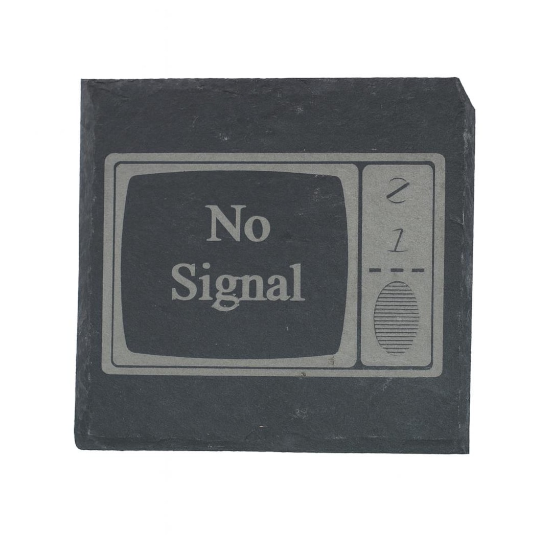 Retro “no Signal” CRT TV Engraved Slate Coaster – Vintage Tech Decor ...