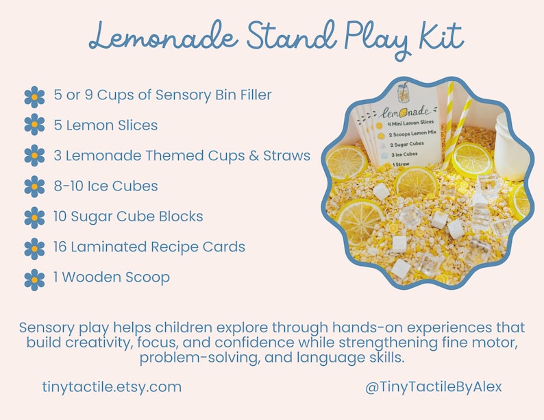 Lemonade Sensory Bin Filler – Sensory Preschool Play - Lemonade Stand ...