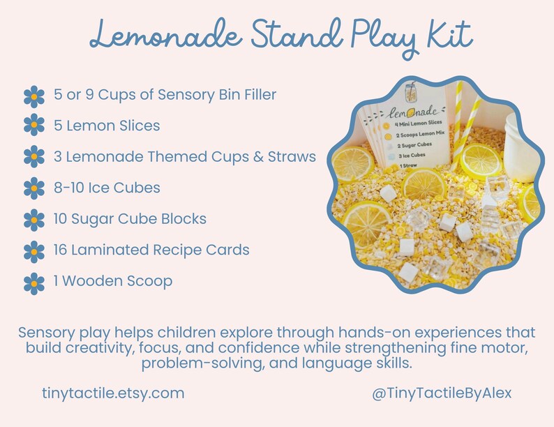 Lemonade Stand Sensory Play Kit | Sensory Bin Kit for Pretend and ...