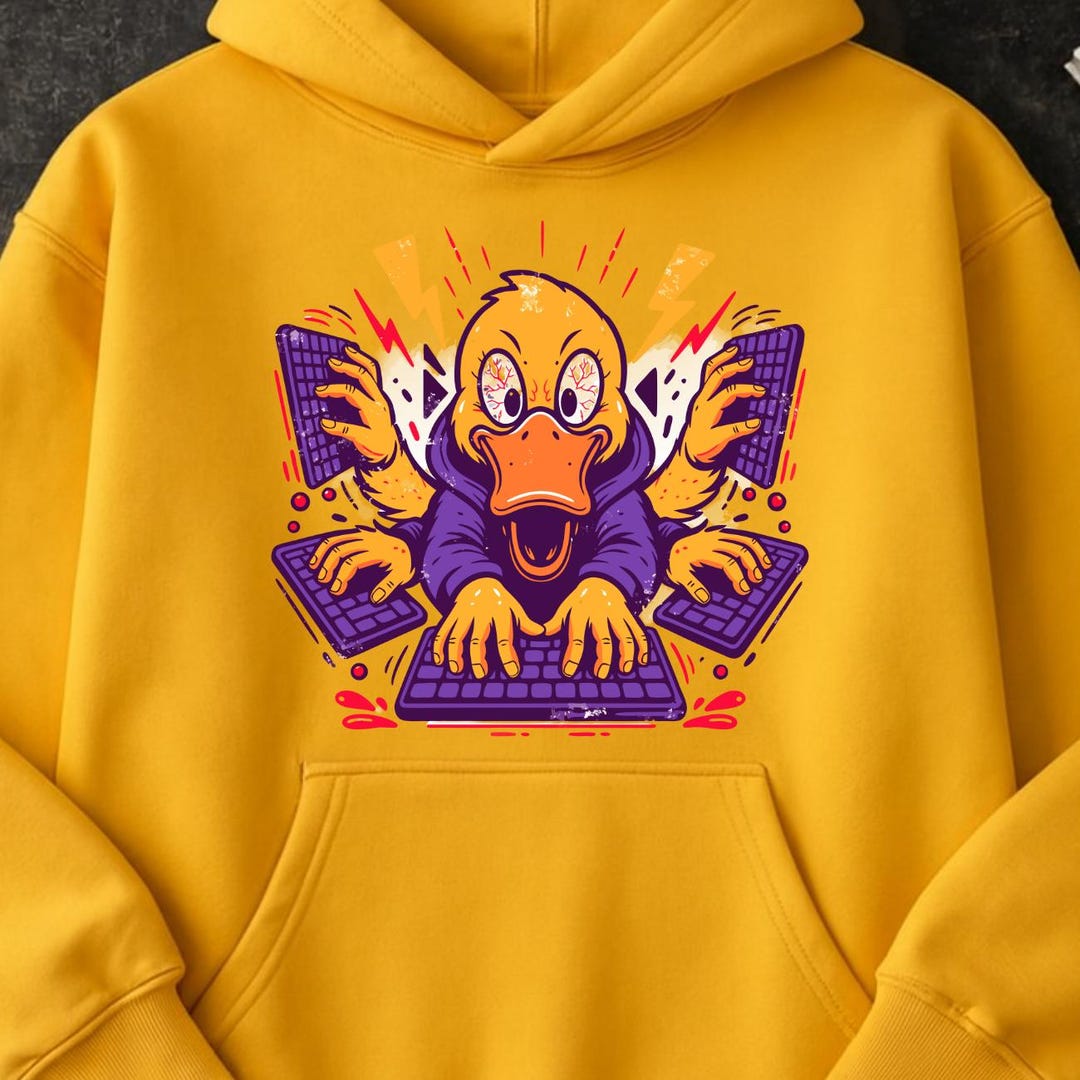 Unhinged Coding Duck PNG – Overworked, Sleep-deprived, Rage Typing Duck ...