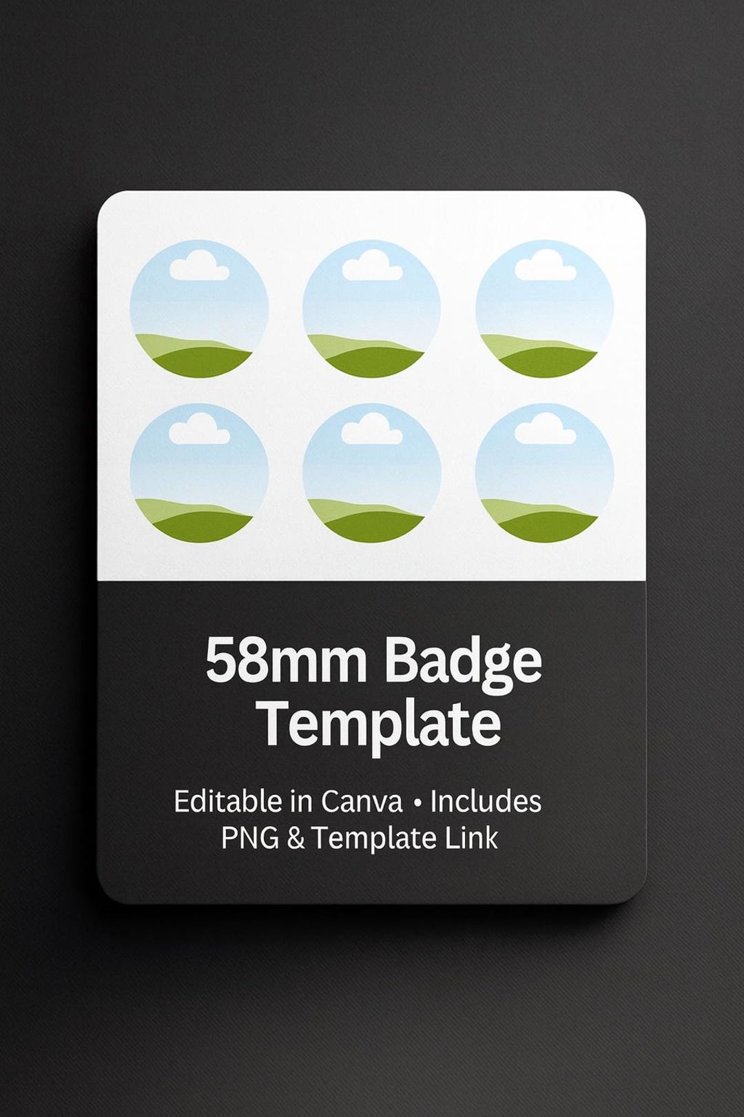 58mm Badge Pin Template • Editable Canva Design (digital Download) - Etsy