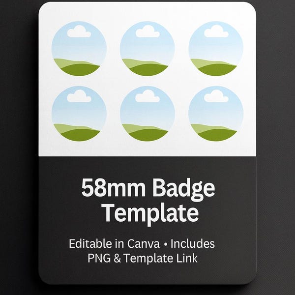 58 Mm Badge Template - Etsy