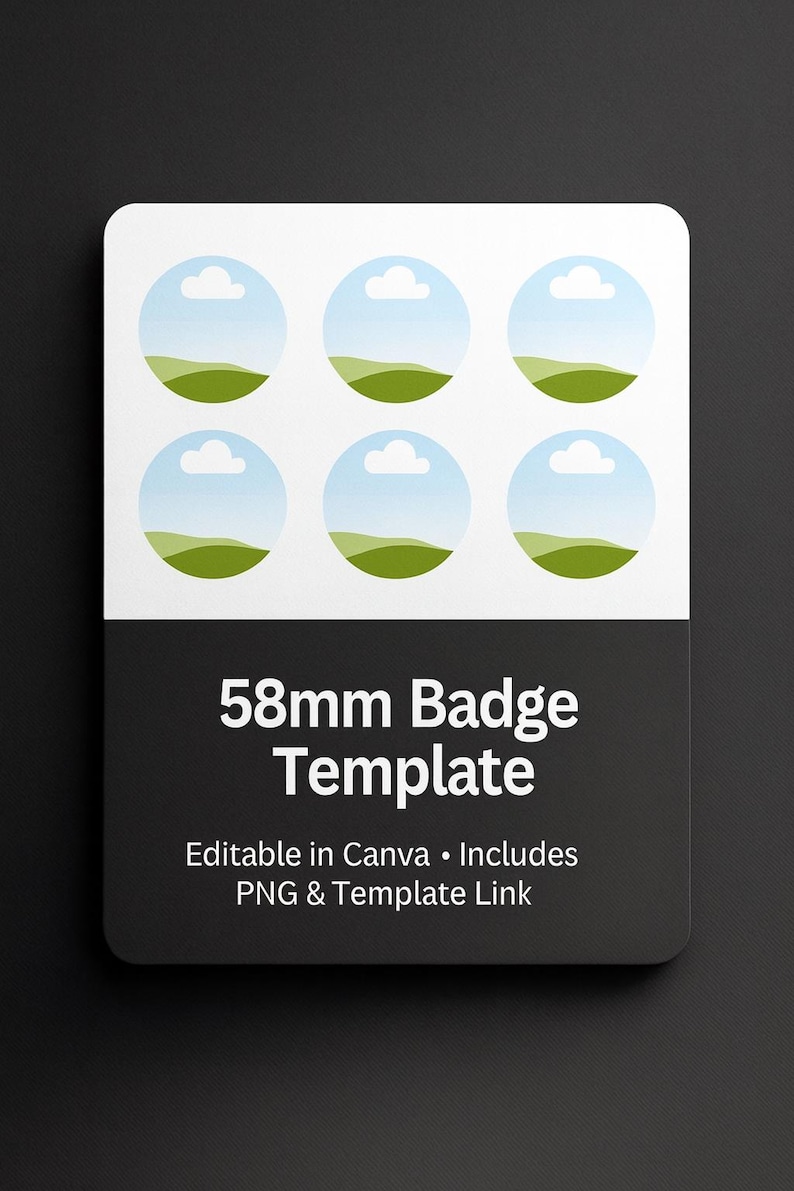 58mm Badge Pin Template • Editable Canva Design (digital Download) - Etsy