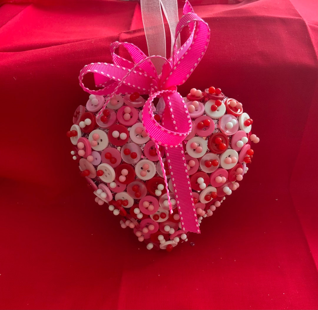 Heart Button Art - Etsy