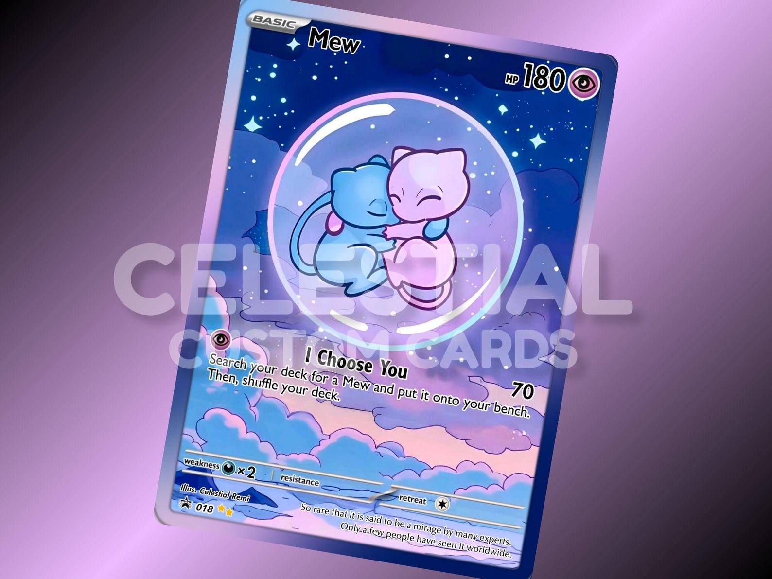 Mew | Custom Made Card | Fan Art Card - Etsy