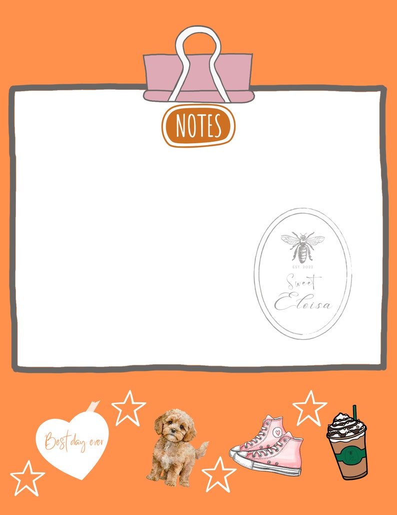 Five Day Retro Meal Planning Template Bundle Digital Download - Etsy