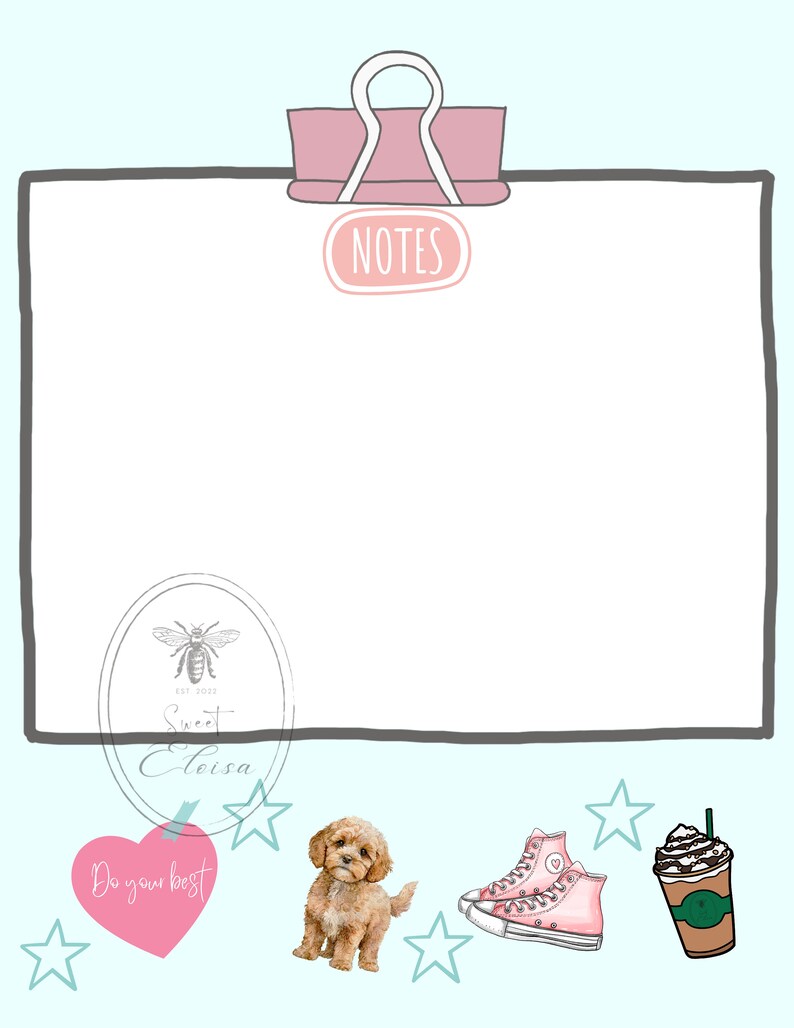 Five Day Retro Meal Planning Template Bundle Digital Download - Etsy