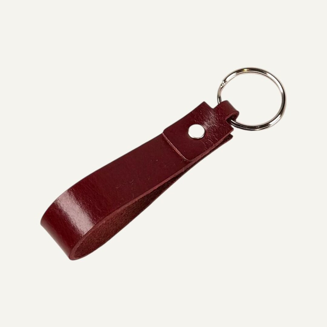 Handmade Buffalo Leather Keychain – Personalized Full-grain Key Ring - Etsy