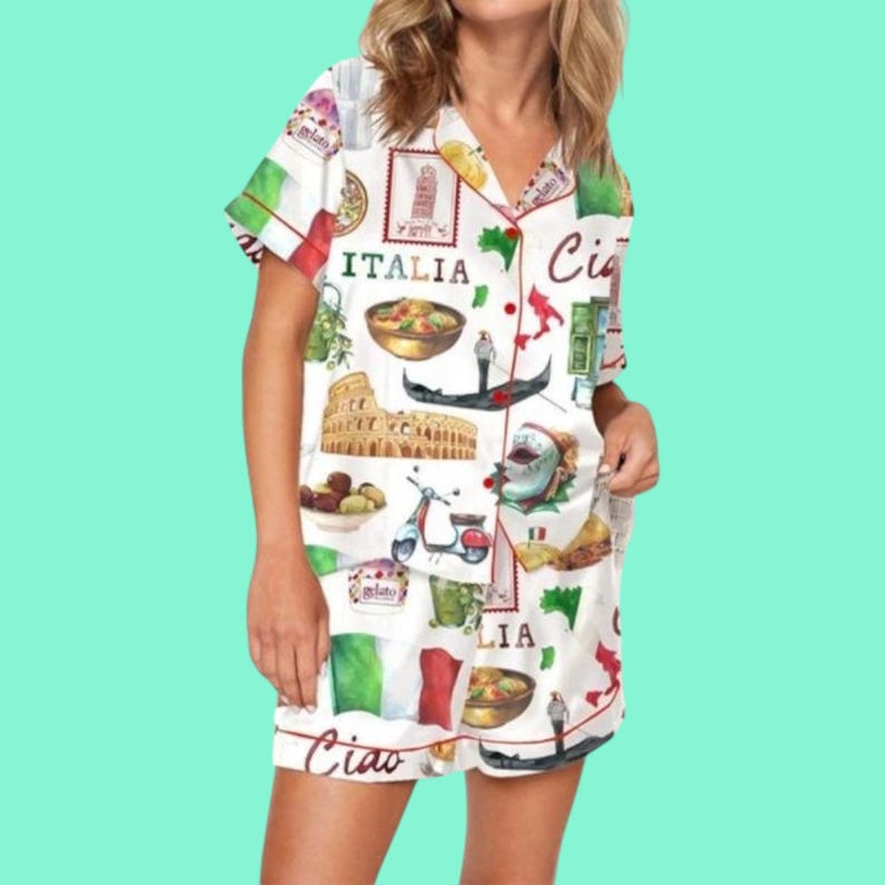Italy Travel Pajama Set for Women - Etsy