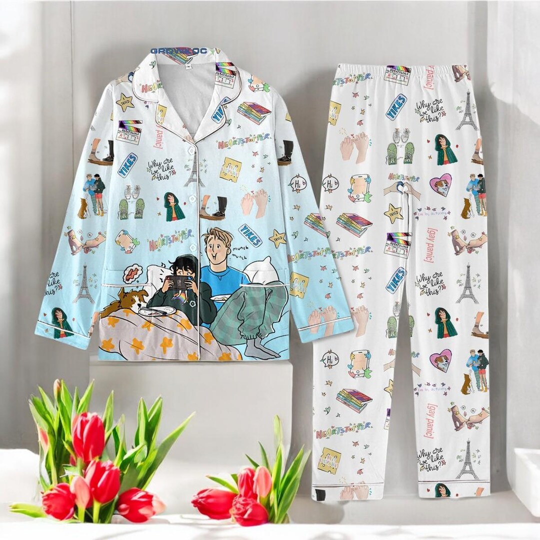 Heartstopper Pajama Set, Brushed Silk Netflix Show Pjs - Etsy