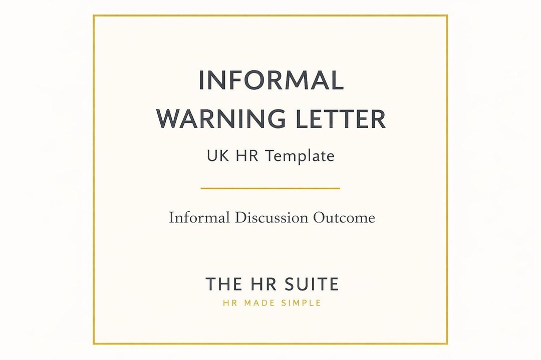 UK Informal Warning Letter Template | HR Performance Conduct Document ...