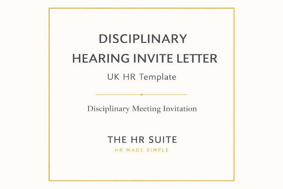Disciplinary Hearing Invite Letter Template UK | ACAS Compliant HR ...