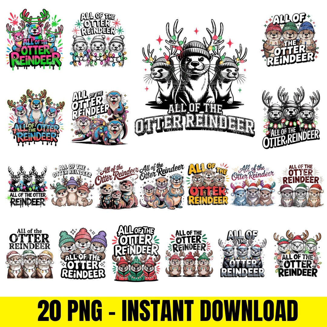 All of the Otter Reindeer Png, Christmas Otters Png,christmas PNG ...