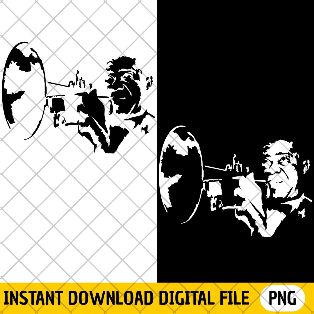 Louis Armstrong Style PNG Digital Download - Original Artwork Sketch T ...