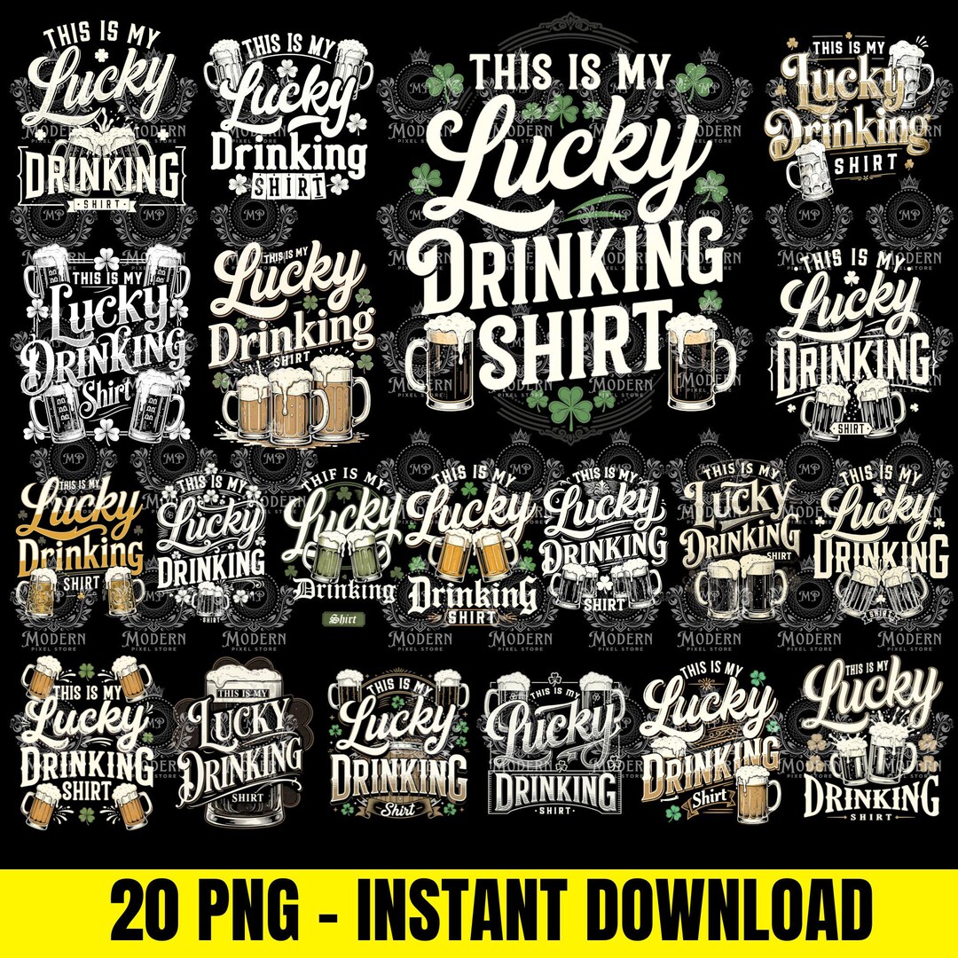20 Design Lucky Drinking Shirt PNG, St. Patrick's Day Graphic Design ...