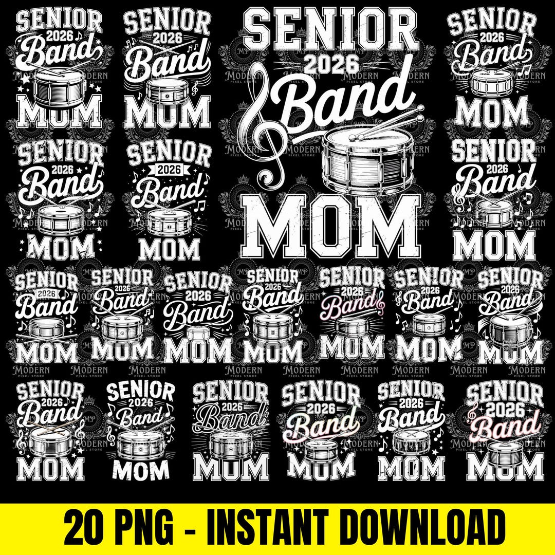 20 Senior 2026 Band Mom Digital Design, Drum PNG, Graduation Gift ...