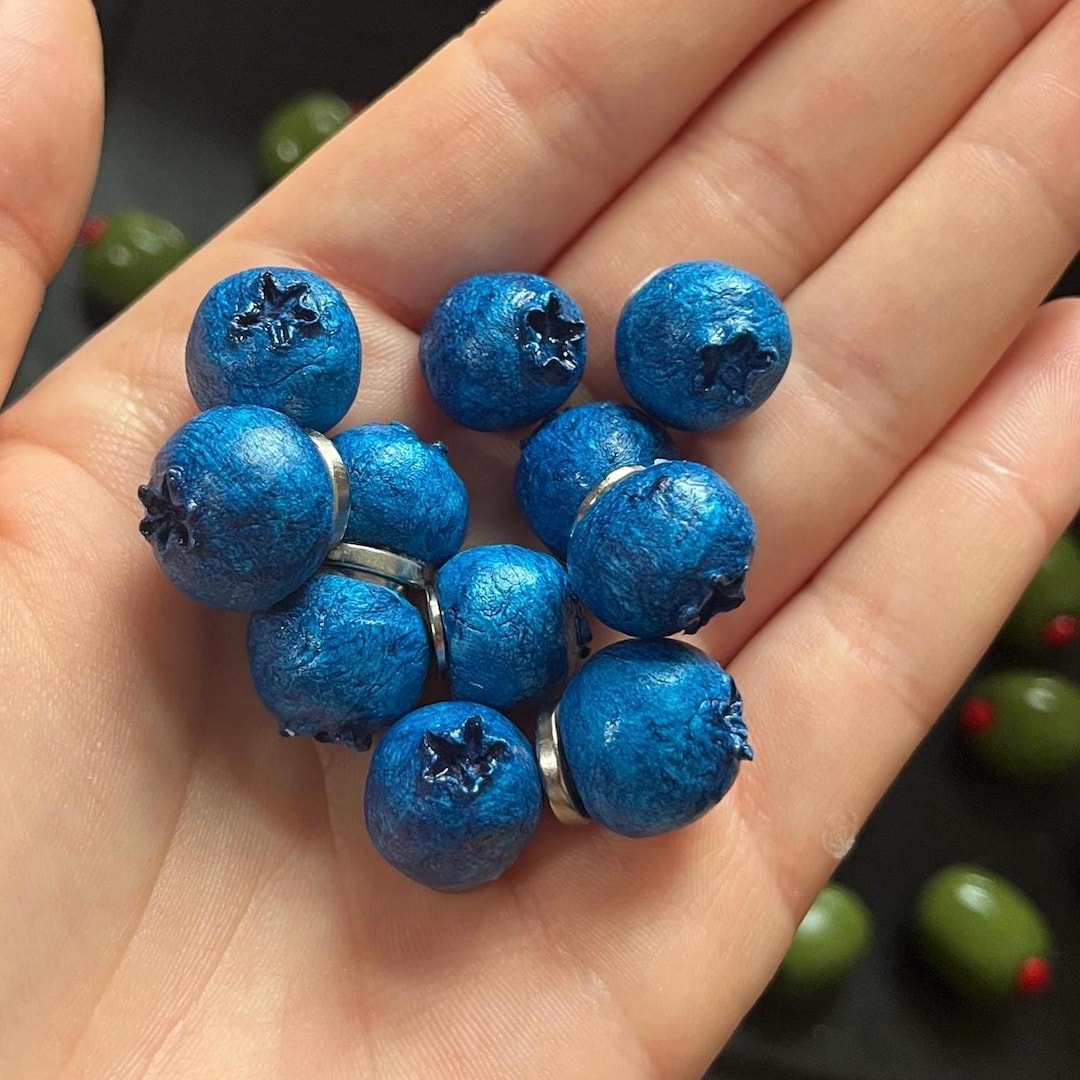 Set of Blueberry Magnets! Handmade 3D Mini Food Realistic Kitchen Decor ...