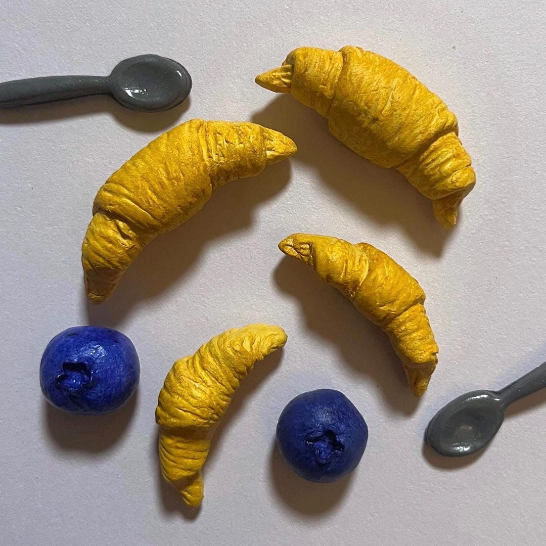 Croissant Fridge Magnets! Handmade Clay Ceramic Refrigerator Kitchen ...