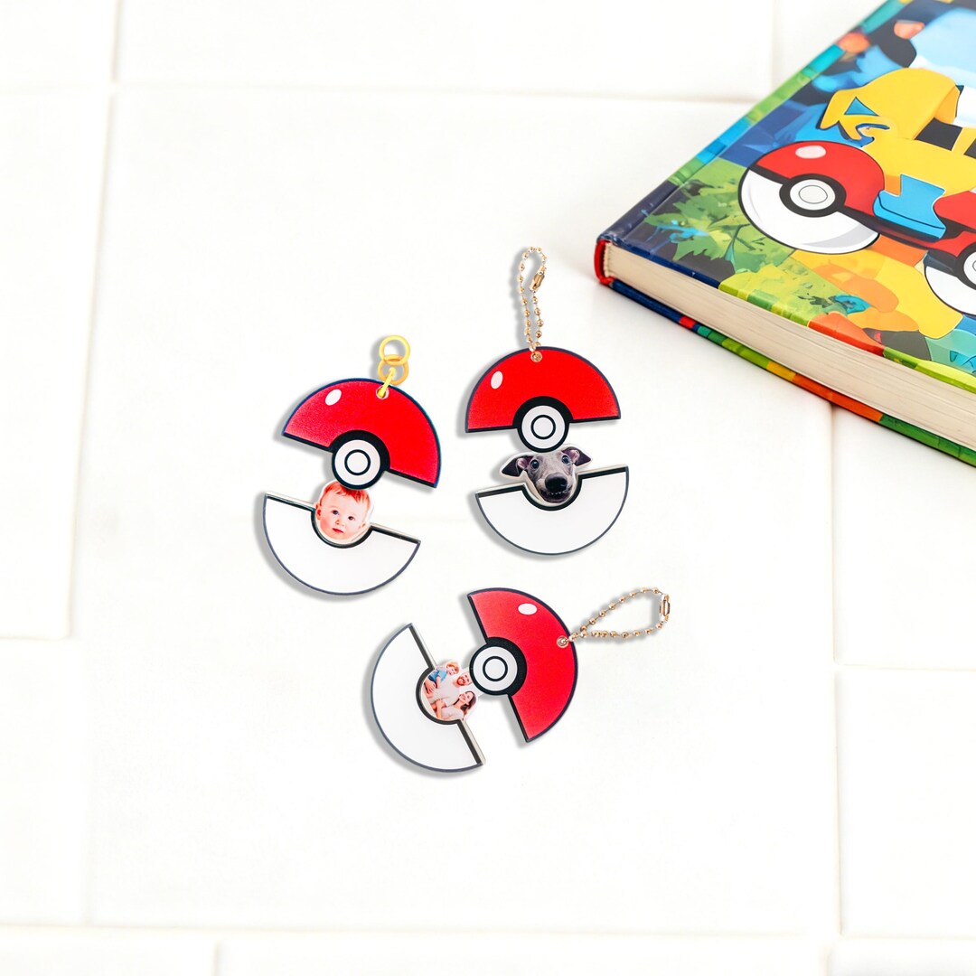 Personalized Pokemon Pokeball Photo Ornament Custom Anime Style Gift ...