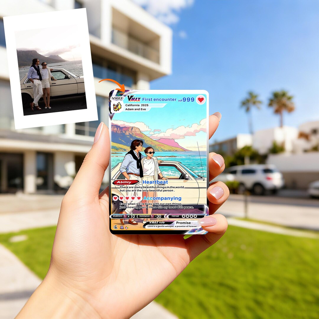 Personalized Poke Style Acrylic Card Custom Couple Photo Gift Unique ...