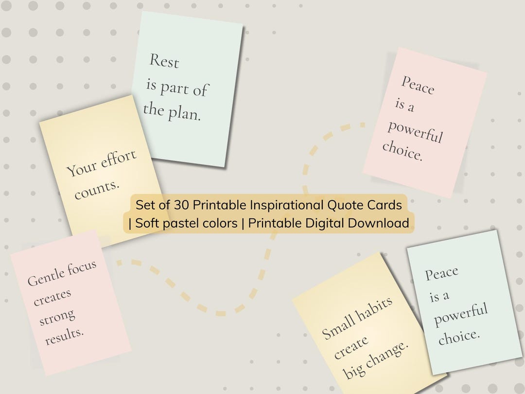 Printable Inspirational Quote | 90 Motivational Cards | Minimalist ...