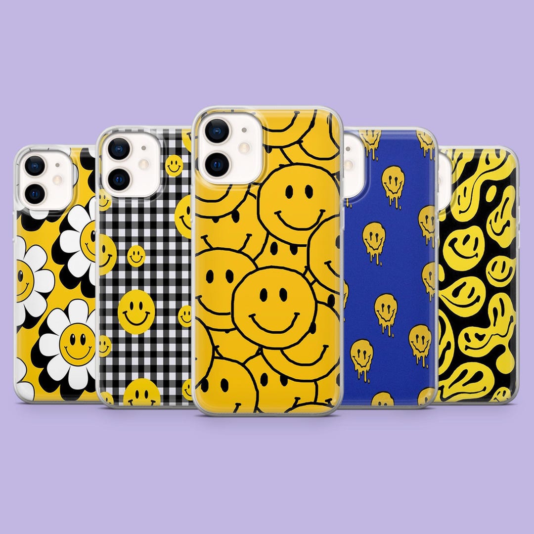 Smiley Phone Case Emoji Smile Face Cover for iPhone 17 Pro, 16, 15, 14 ...