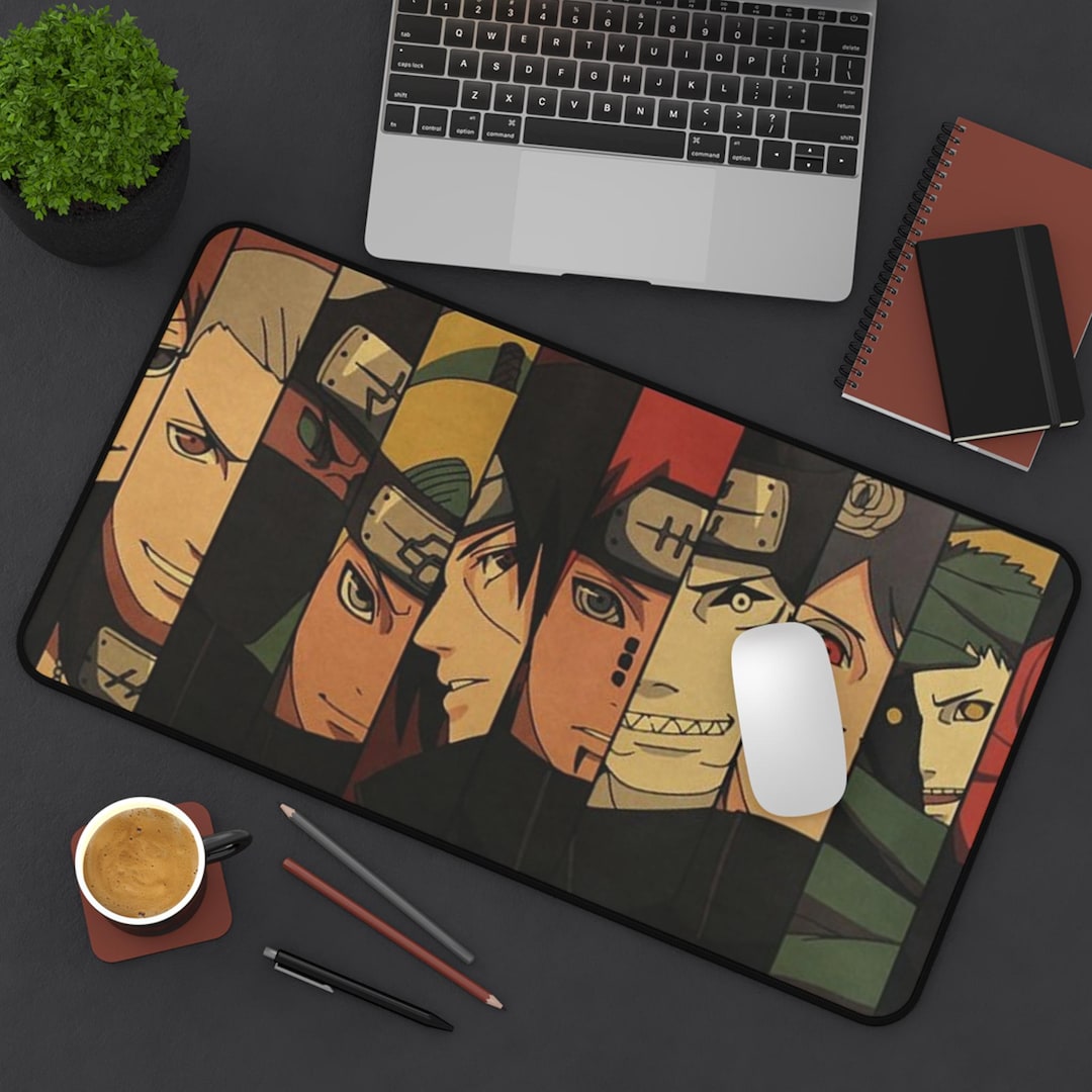 Naruto Akatsuki Faces Desk Mat | Anime Character Gaming Mousepad - Etsy