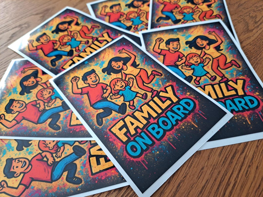 Family on Board Car Sticker, Fun Decal 2pcs (10x15cm) - Etsy