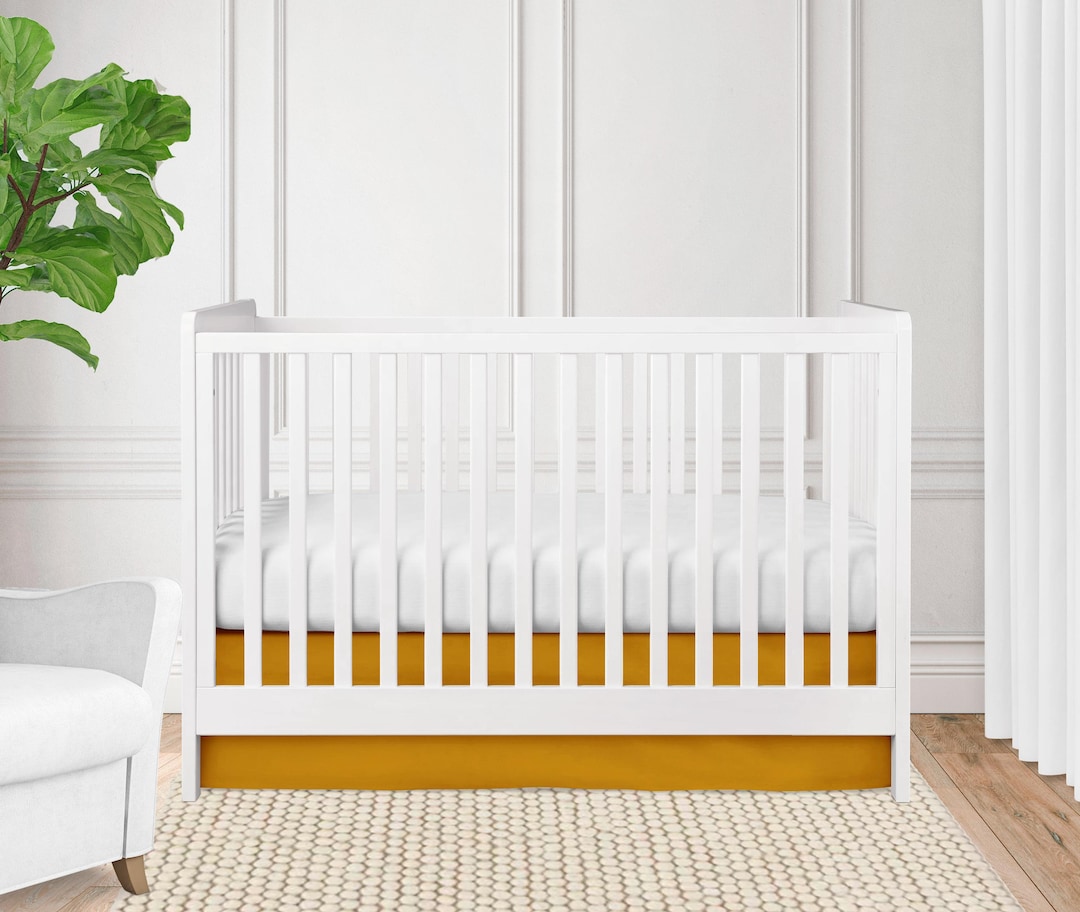 Mustard Yellow Crib Skirt - Baby Nursery Bedding Decor - Etsy