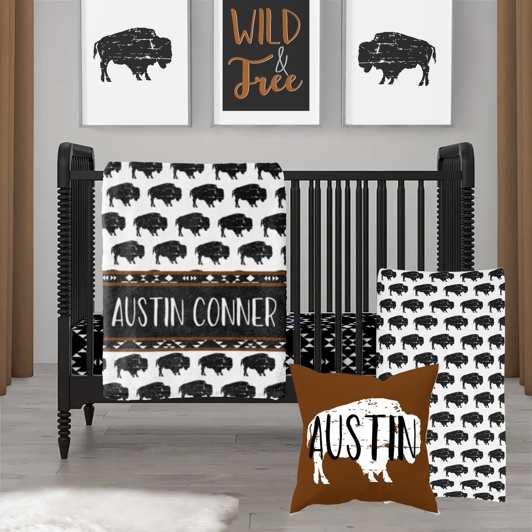 Crib Bedding Set, Buffalo Baby Nursery, Baby Boy Crib Bedding Set ...