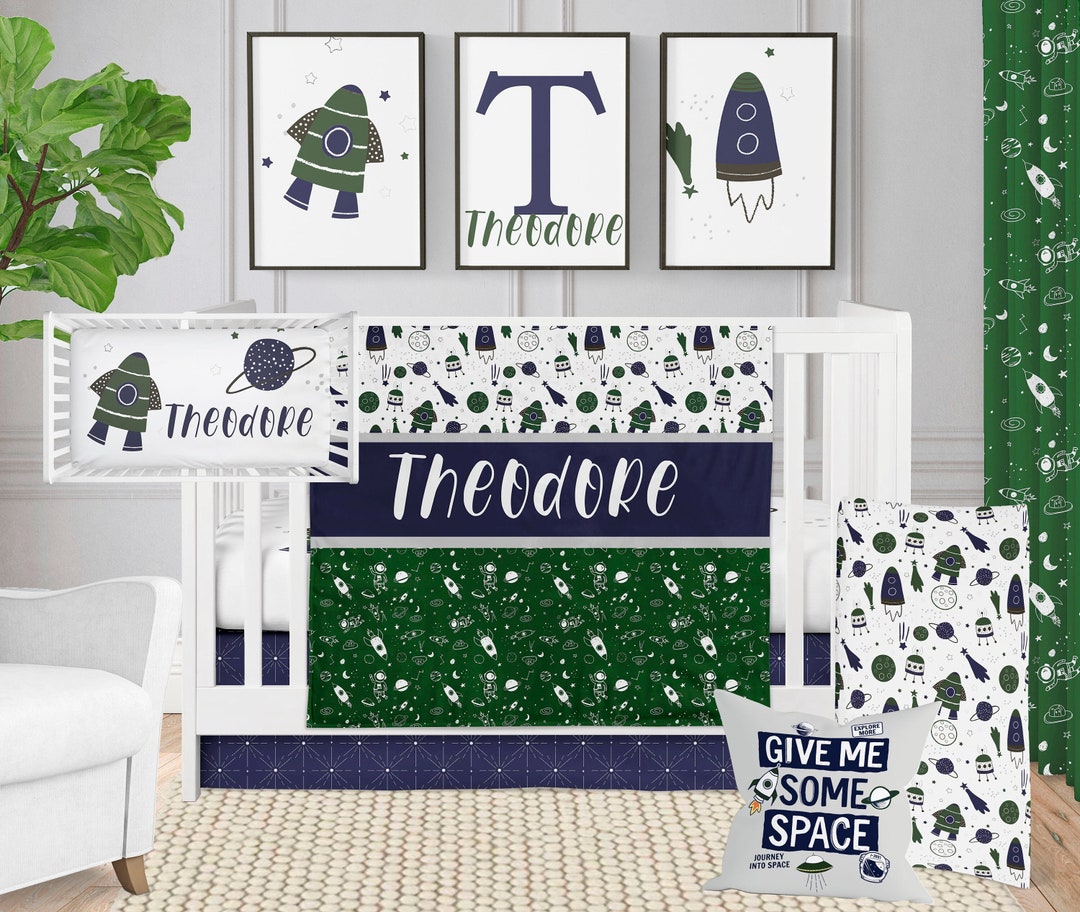 Outer Space Nursery, Boy Crib Bedding Celestial Theme Baby Bedding ...