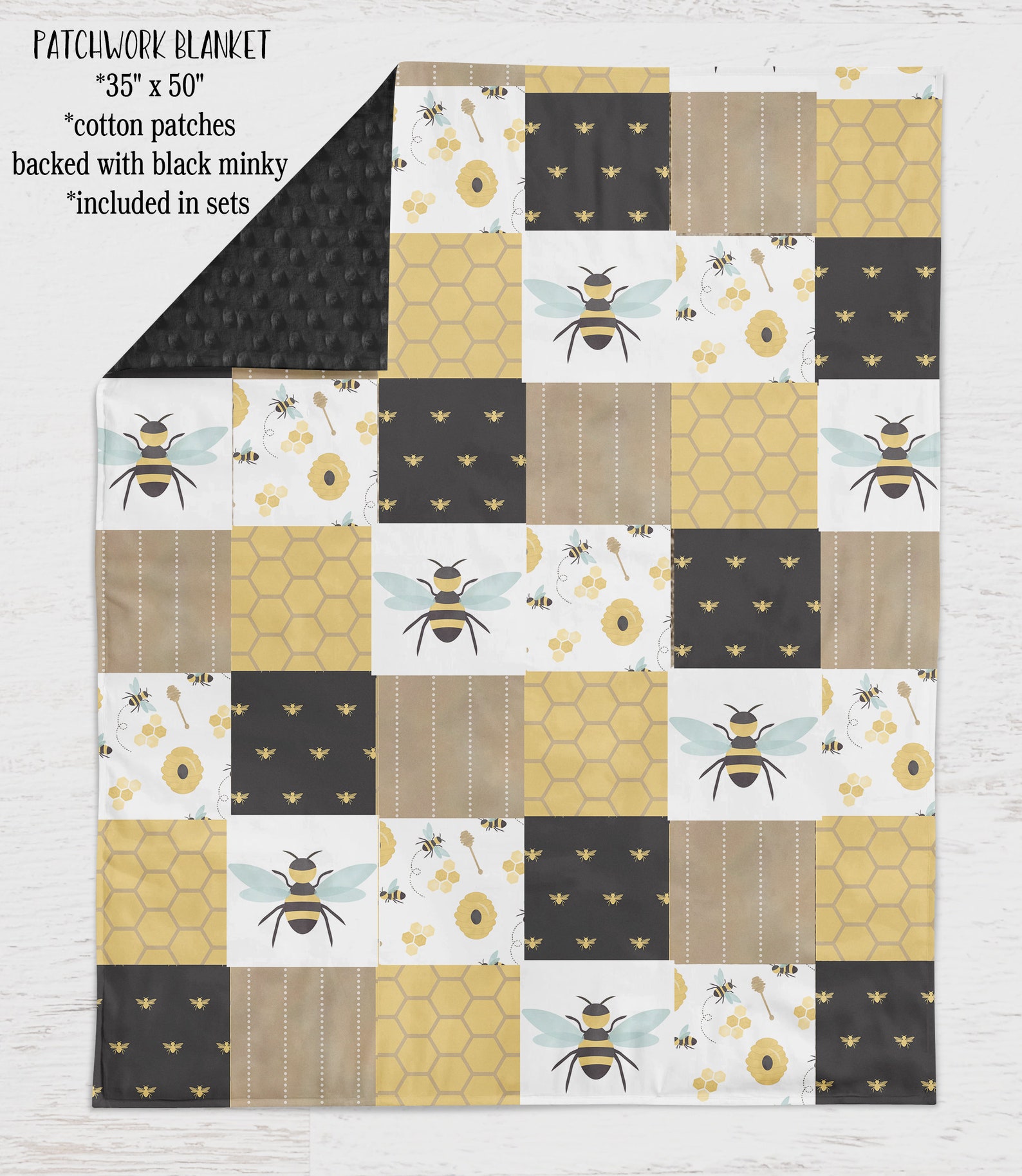 Bee Crib Bedding Set Girl Bumble Bee Nursery Bedding Baby - Etsy