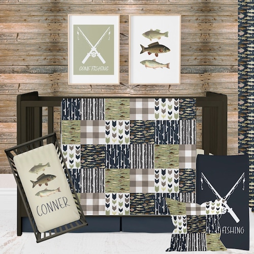 Fishing Crib Bedding Baby Boy Crib Bedding Set Fishing - Etsy