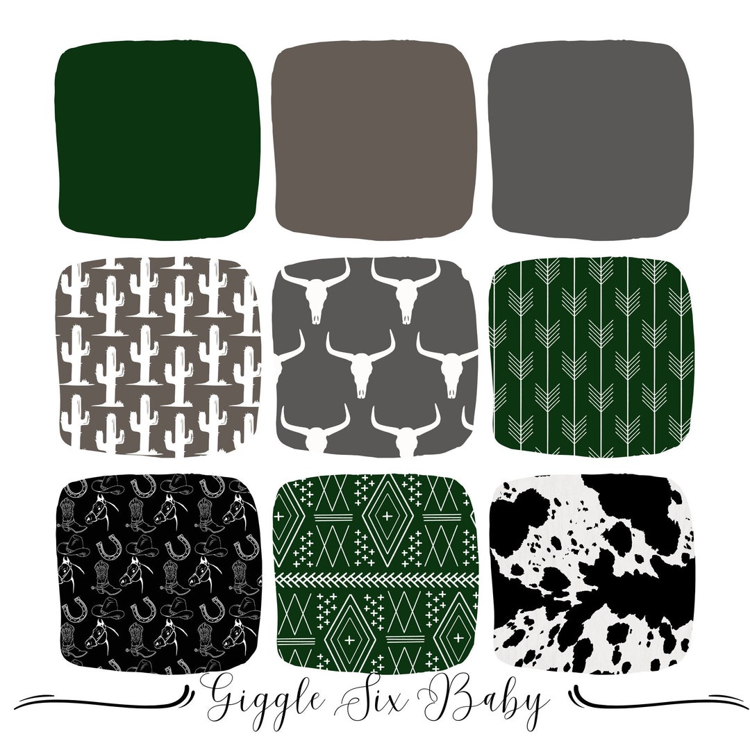 Western Nursery Crib Bedding Pattern Options, Cowboy Baby Boy Bedding ...