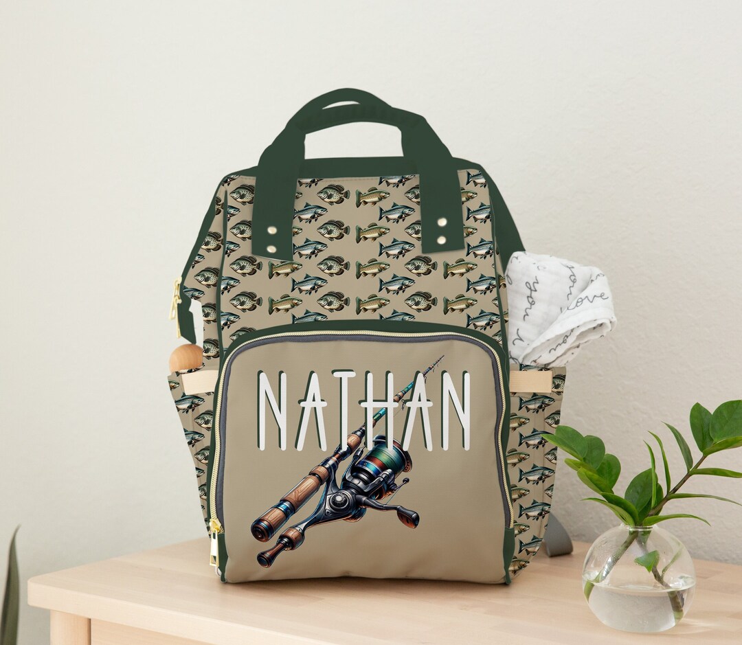 Diaper Bag Boy, Fishing Diaper Bag Backpack, Personalized Baby Name Bag ...