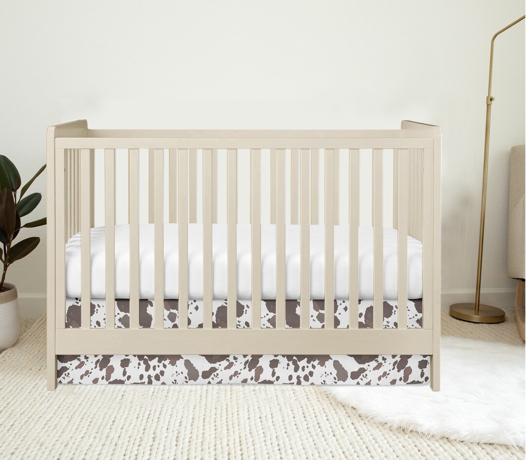 Crib Skirt Cowhide, Cow Print Crib Bedding, Farm Nursery Baby Bedding ...