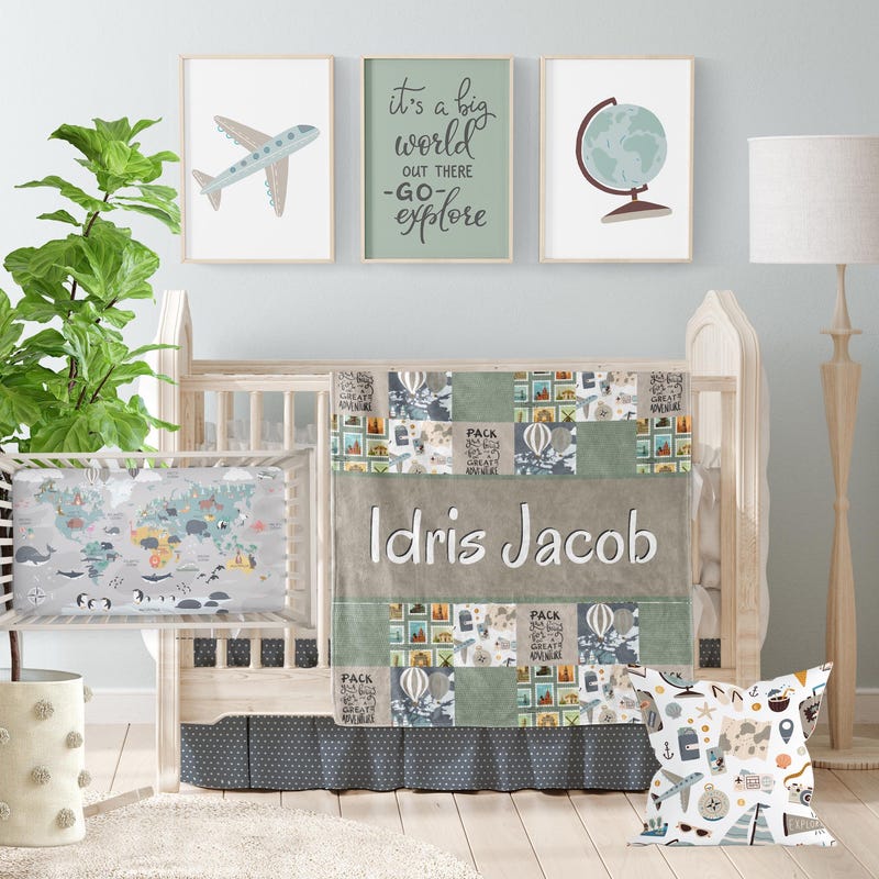 Travel Theme Nursery Bedding - Etsy