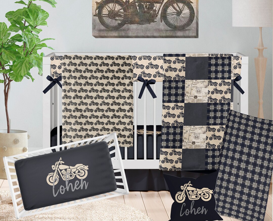 Motorcycle Nursery Bedding Boy Crib Bedding Baby Boy - Etsy