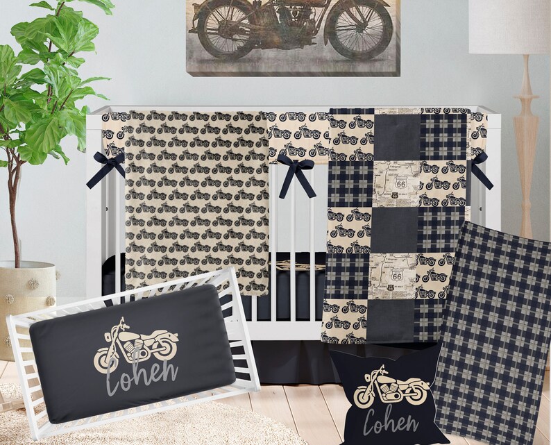Motorcycle Nursery Bedding Boy Crib Bedding Baby Boy - Etsy