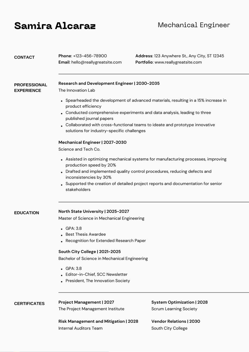 Professional Resume Template With Photo, Editable Word and Canva CV ...