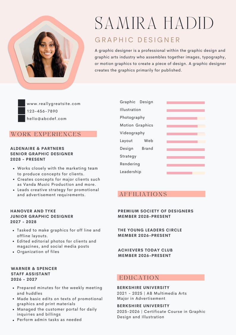 ATS Resume Template Word | Modern Professional CV | Editable Instant ...
