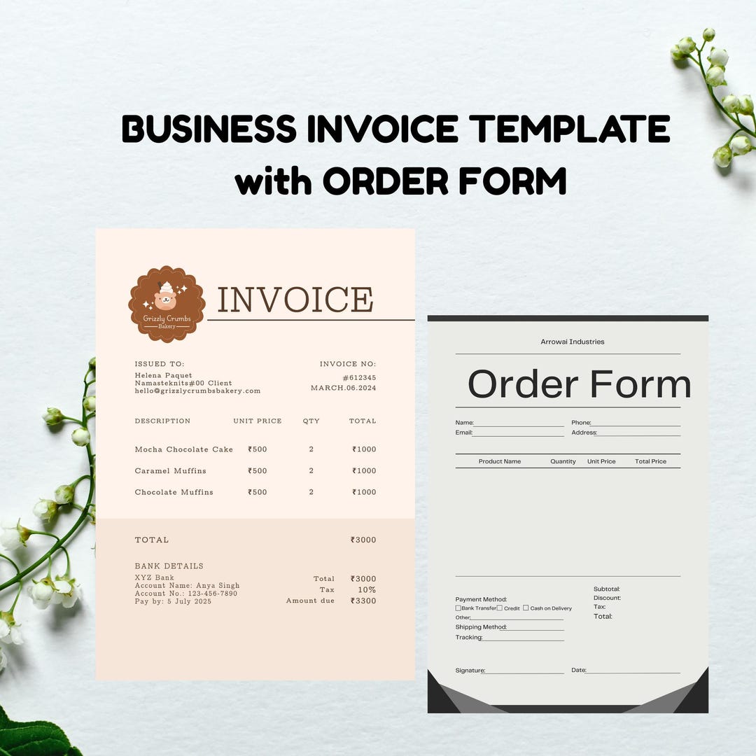 Business Invoice Template PDF Word, Minimalist Modern Printable ...