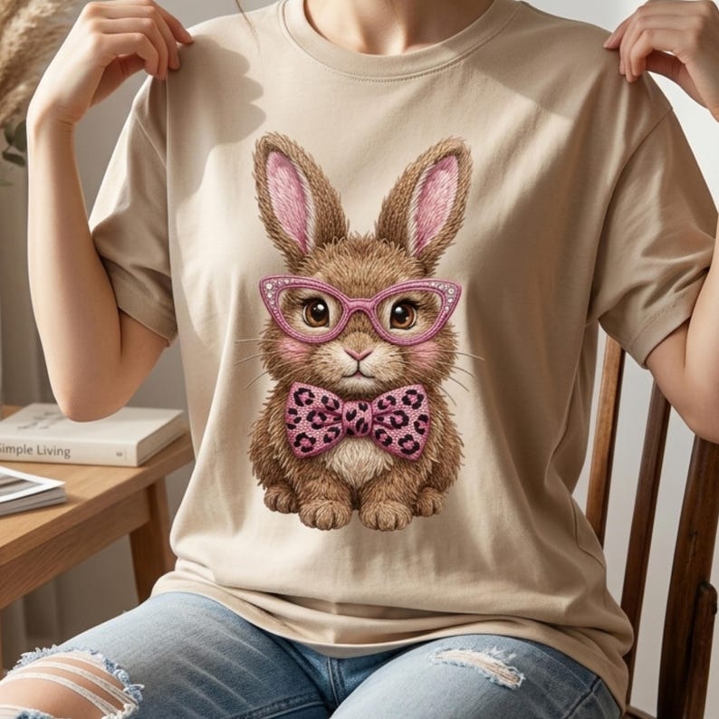 Easter Bunny Leopard Bow Tie PNG Sublimation Design Instant Download - Etsy