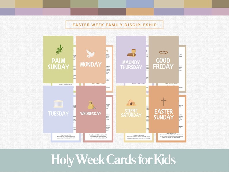 Kids Holy Week Easter Story Cards | Easter Story Printable for Kids ...
